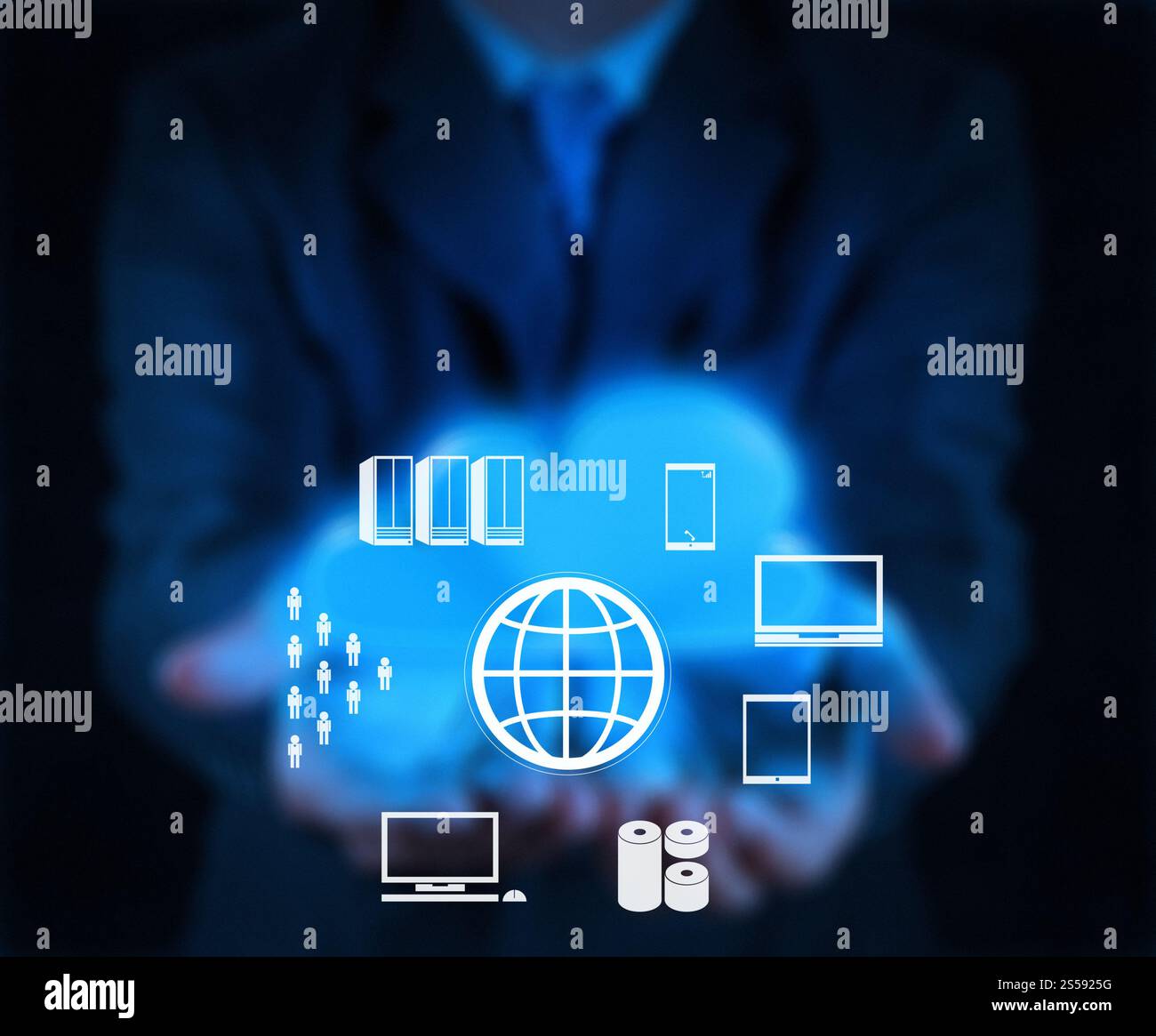 Software Engineer Businessman hands show all innovation technology ...