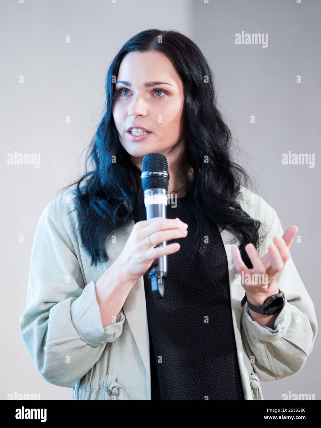 Former skier Anna Veith on Monday, January 13, 2025, at a presentation ...