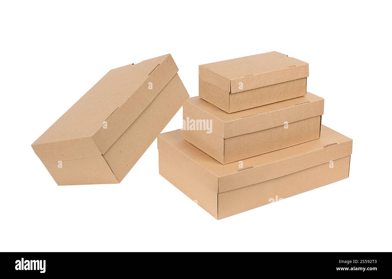 Stack of boxes isolated on white background. Stack of boxes Stock Photo ...