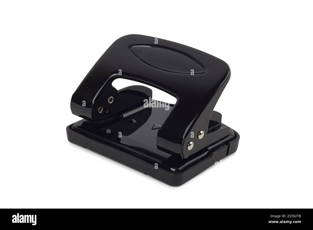 Black office hole punch on a white background. Black office hole punch ...