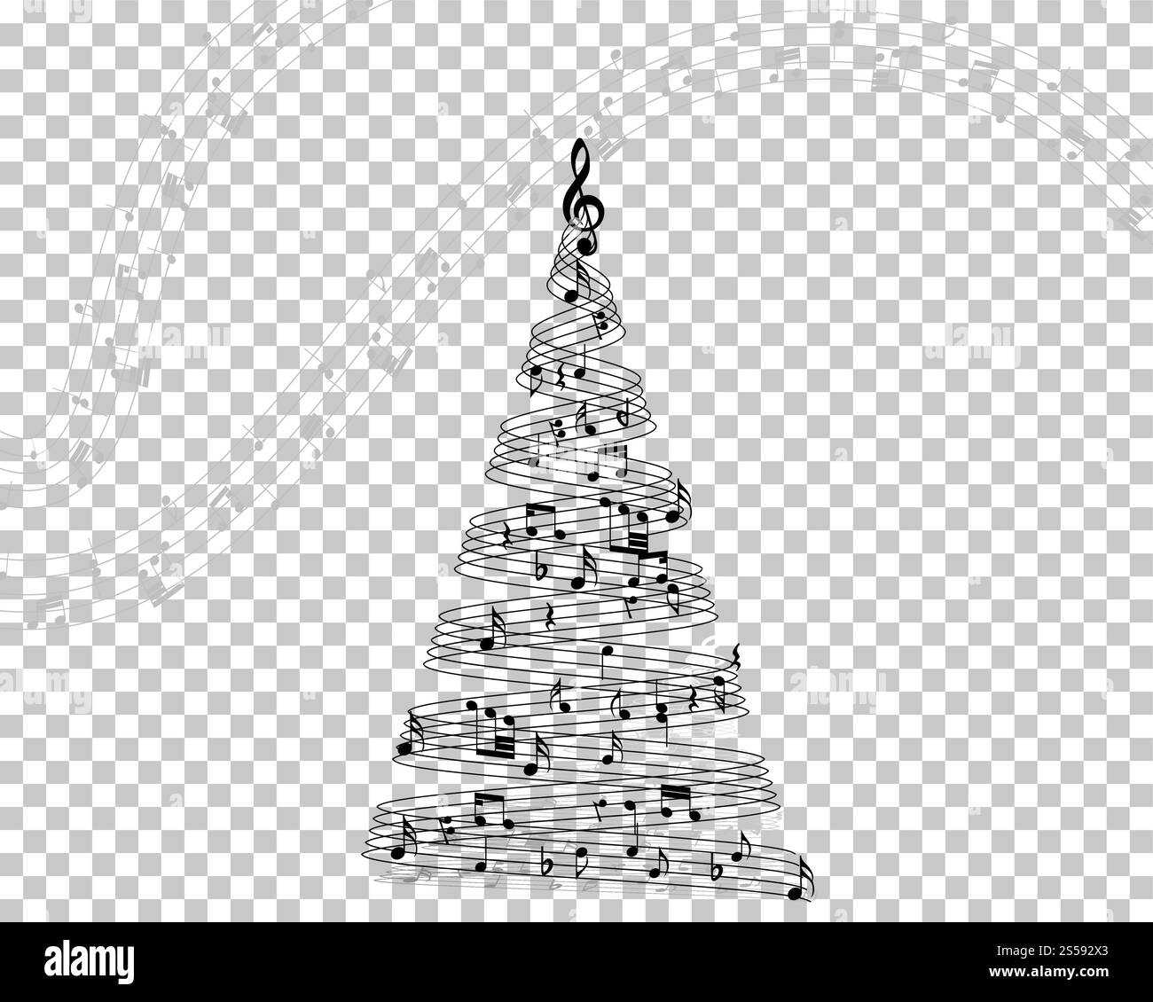 Musical Notes Background. Transparency Grid Design. Vector Illustration ...