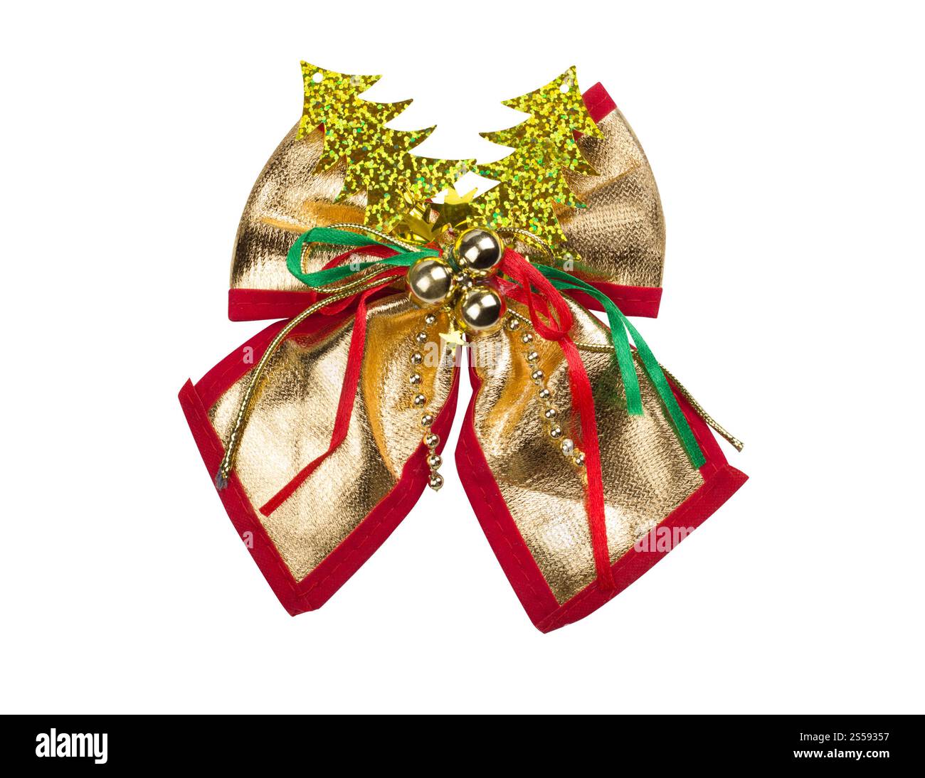 Brilliant gold bow isolated on white background. Brilliant gold bow ...