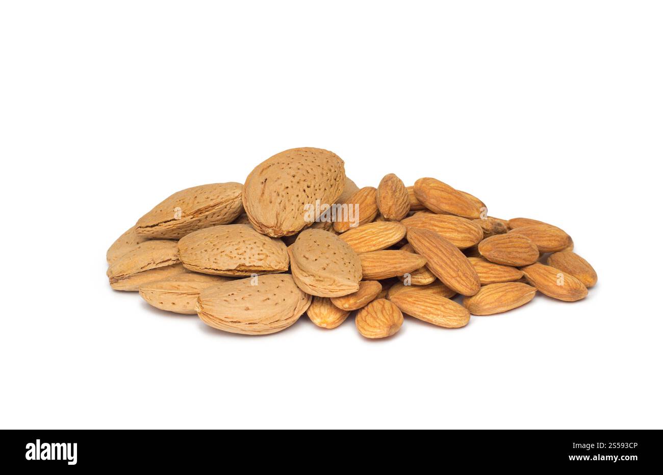 Almonds with kernel isolated on white background. Almonds with kernel ...