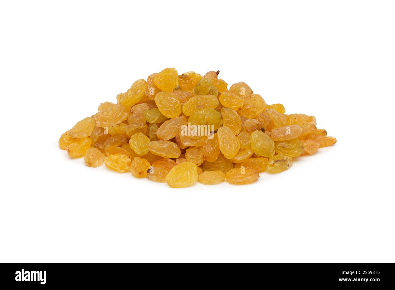 Yellow raisins isolated on white background, with clipping path. Yellow ...
