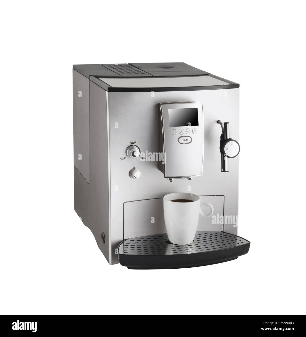 Expresso coffee machine isolated on white background. Expresso coffee ...