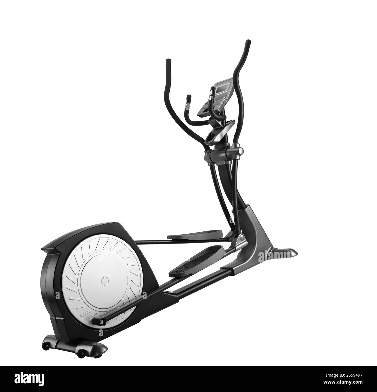 Elliptical gym machine over white background. Elliptical gym machine ...