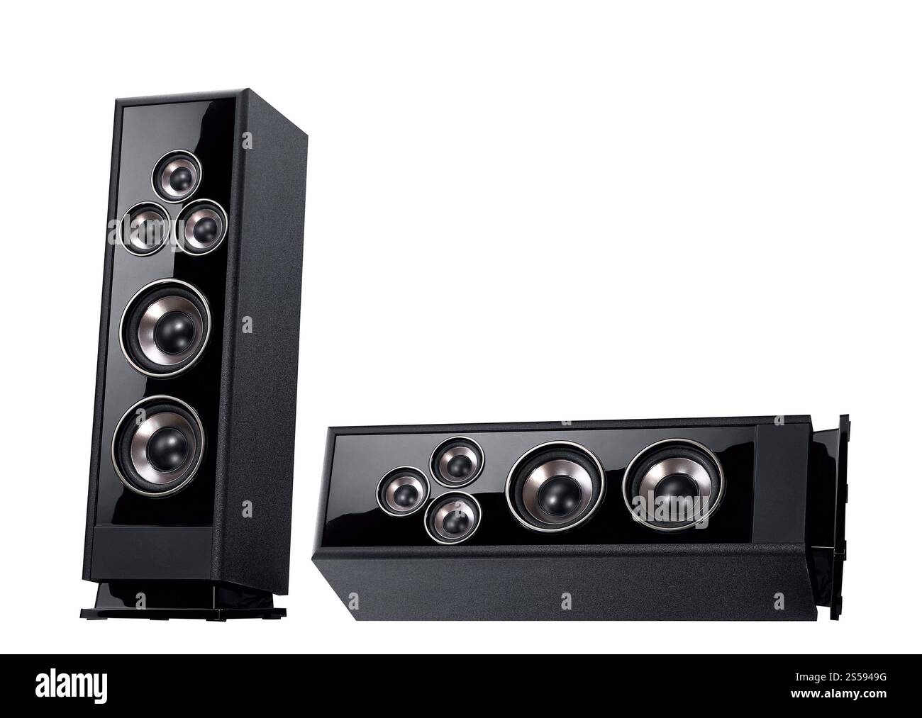 Acoustic system isolated vertically isolated on white background ...