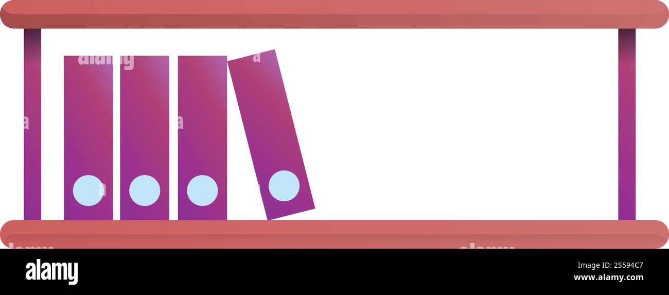 Folder shelf icon. Cartoon of folder shelf vector icon for web design ...