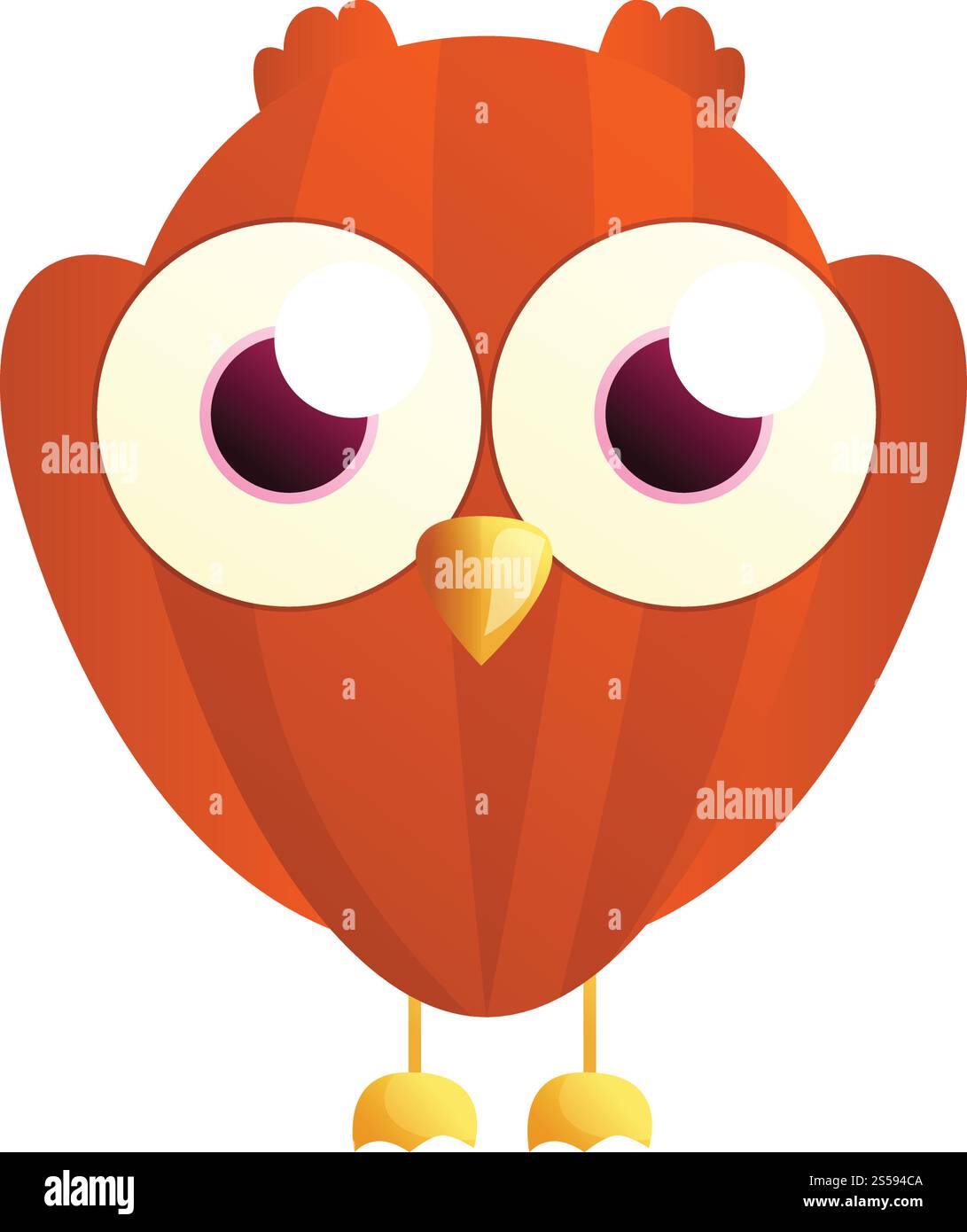 Red owl icon. Cartoon of red owl vector icon for web design isolated on ...