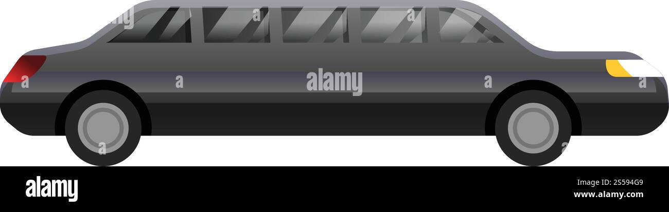 Black limousine icon. Cartoon of black limousine vector icon for web ...