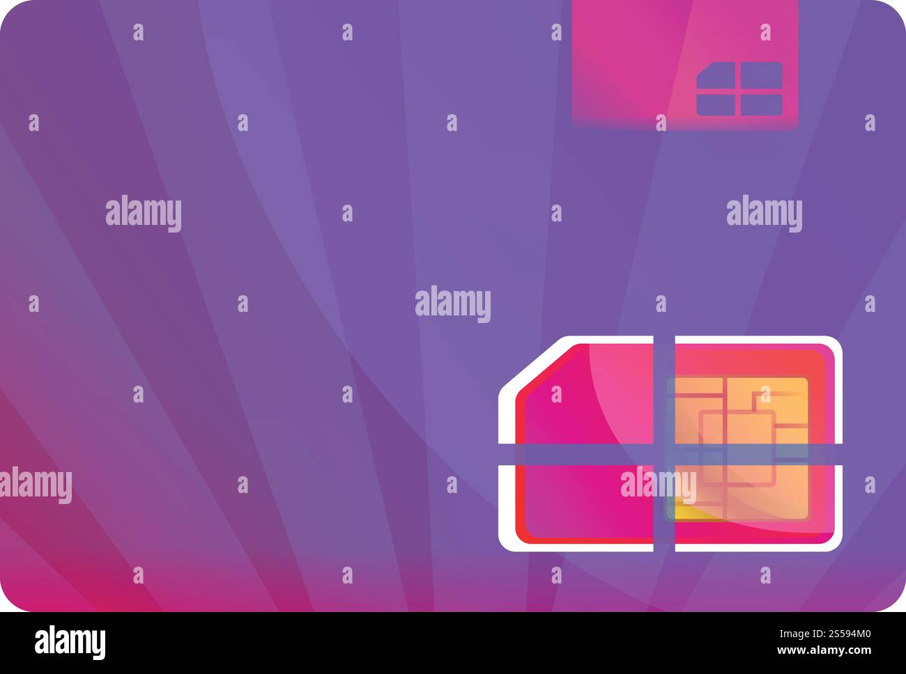 Purple phone sim card icon. Cartoon of purple phone sim card vector ...