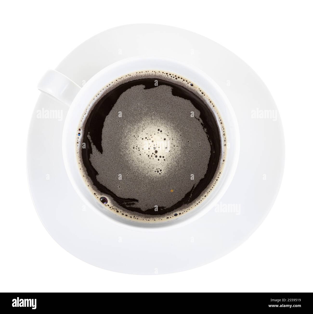 top view of cup with hot drink made from chicory root (chicory root tea ...