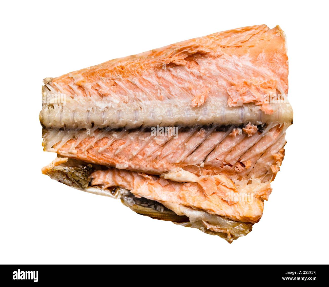 half baked salmon tail part isolated on white background Stock Photo ...
