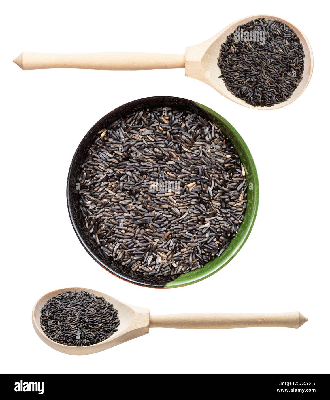 set of various niger seeds (Guizotia Abyssinica) isolated on white ...