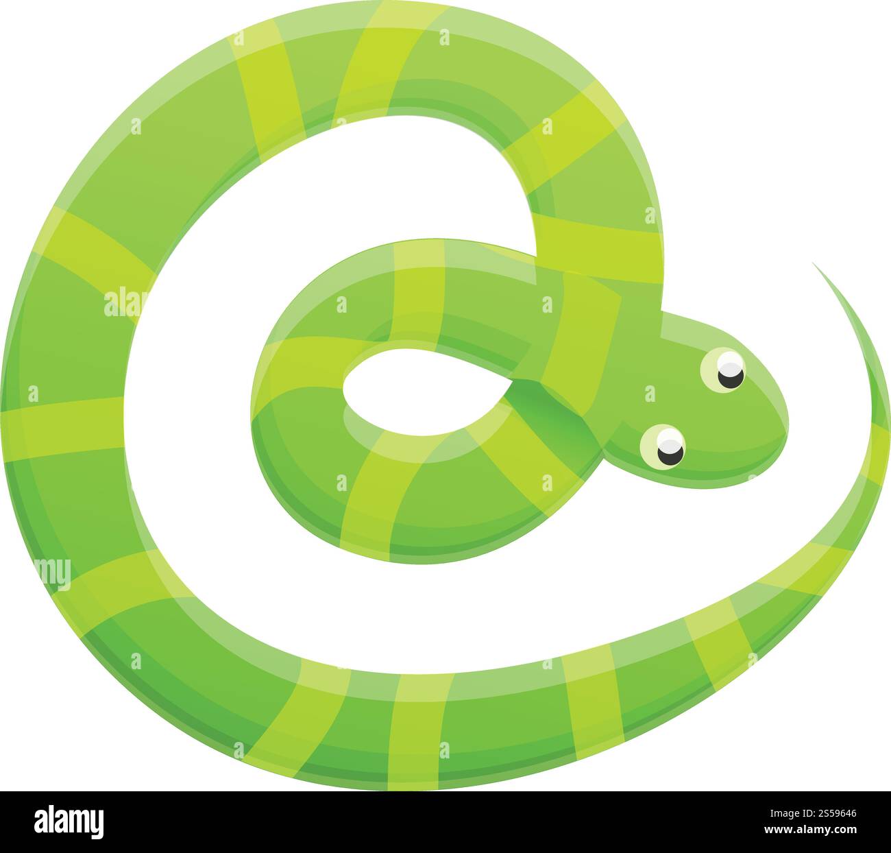 Striped snake icon. Cartoon of striped snake vector icon for web design ...