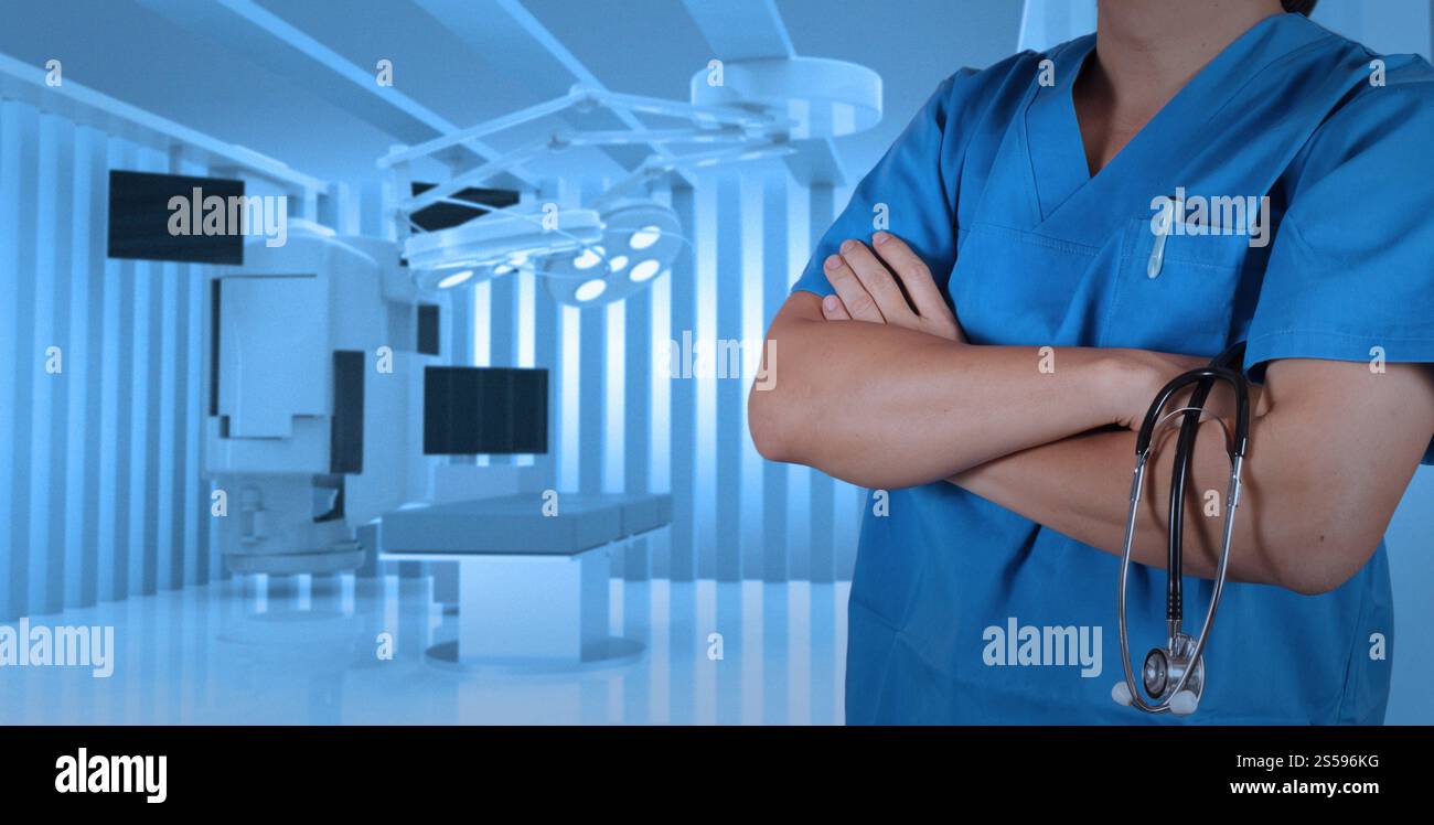 success smart medical doctor with operating room Stock Photo - Alamy