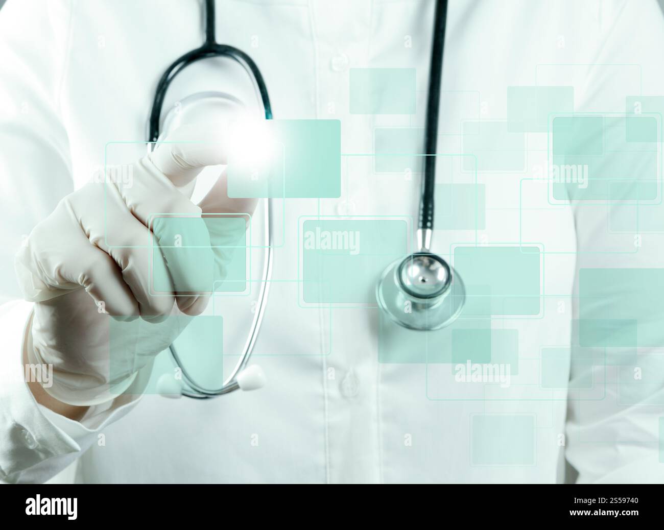 Medicine doctor working with modern computer interface Stock Photo - Alamy