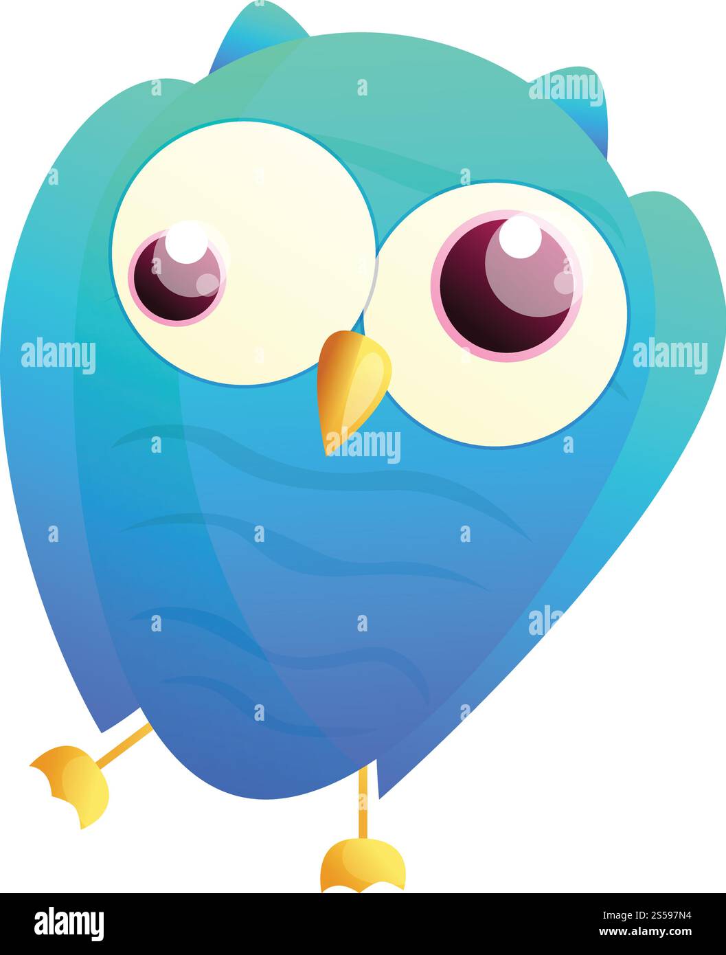 Crazy blue owl icon. Cartoon of crazy blue owl vector icon for web ...