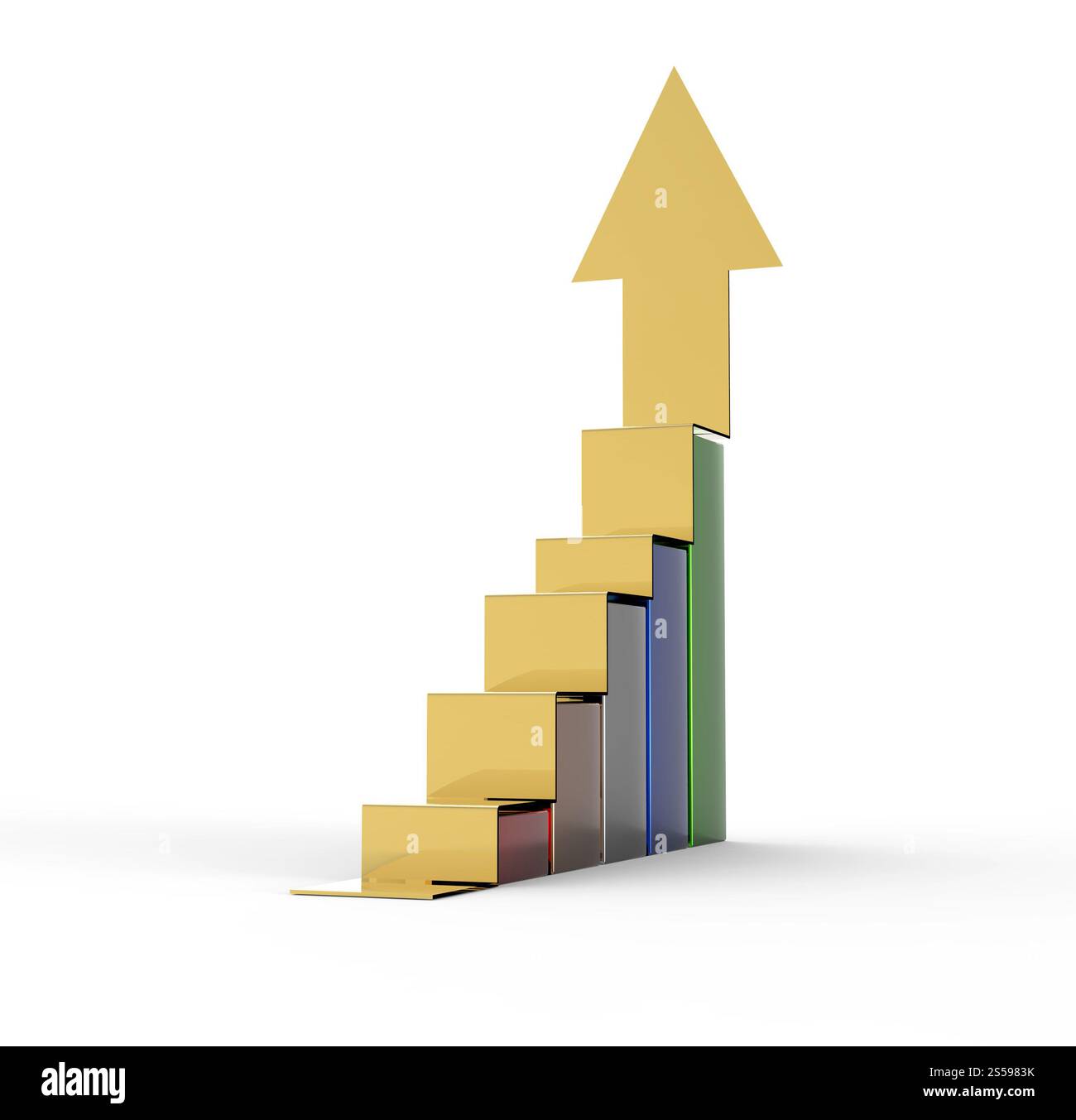Business graph bar growth on white background Stock Photo - Alamy