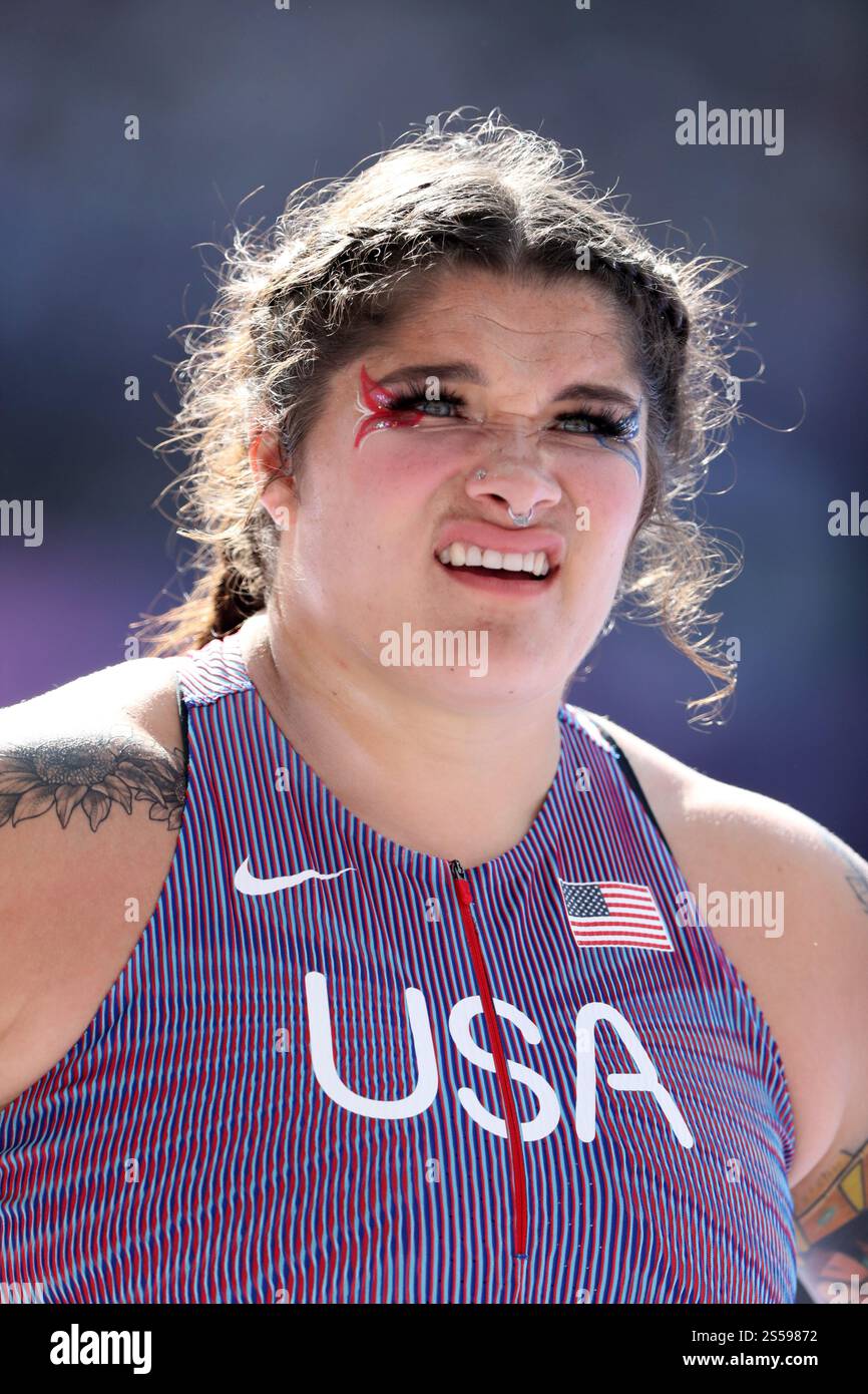 St. Denis, France. 08th Aug, 2024. Chase Jackson (USA) reacts during ...