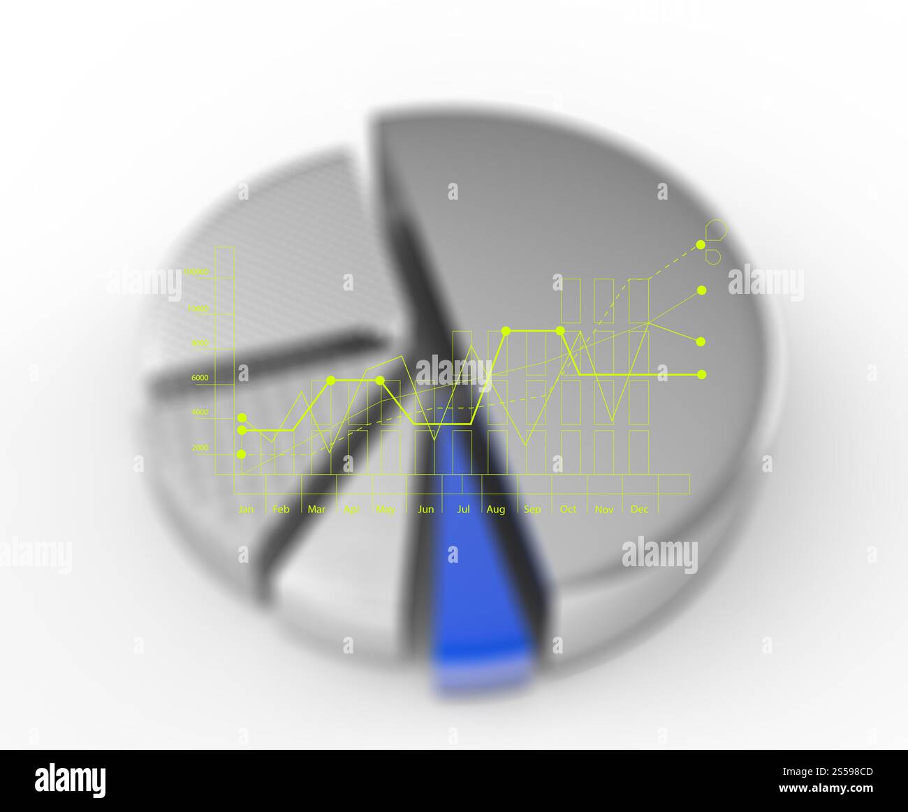 3d Pie chart, made of different metals Stock Photo - Alamy