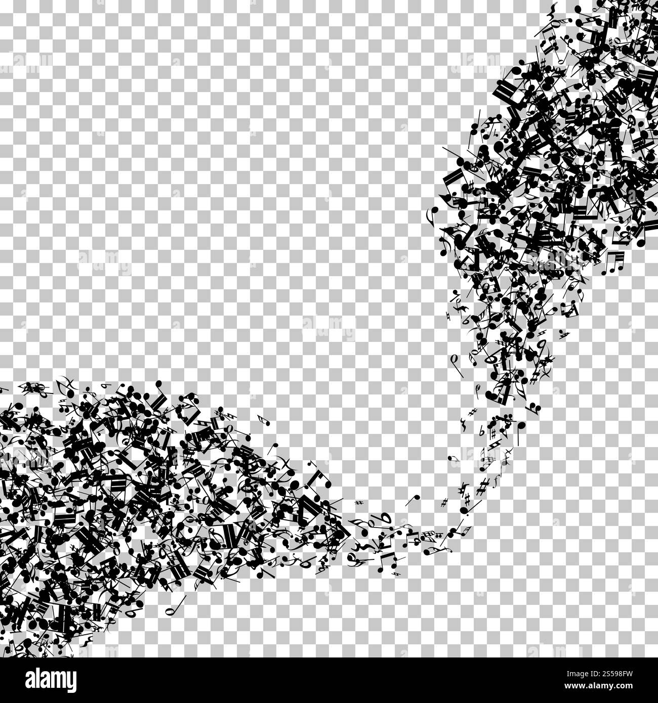 Musical Notes Background. Transparency Grid Design. Vector Illustration ...