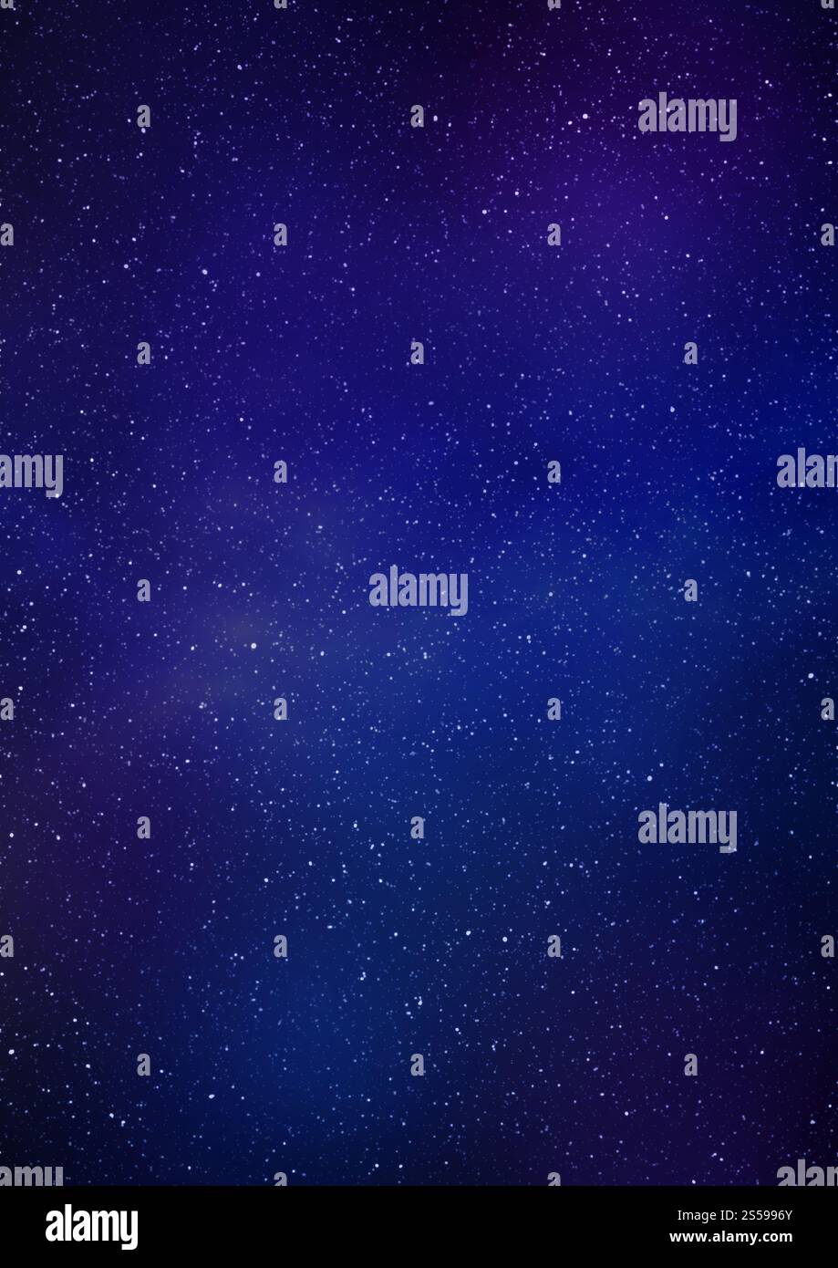 Night blue starry sky vertical background. 3d illustration of infinite ...