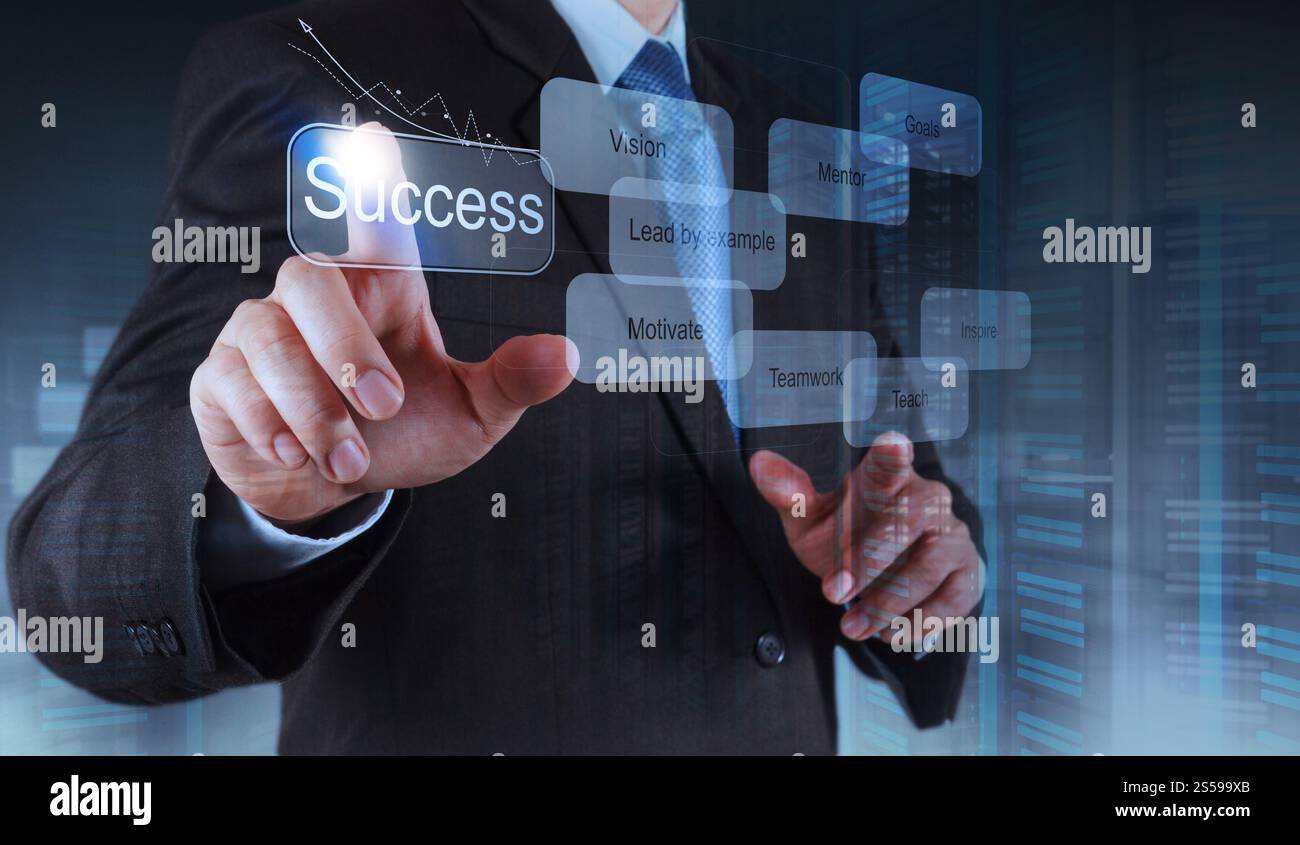 businessman hand shows business success chart diagram concept Stock ...