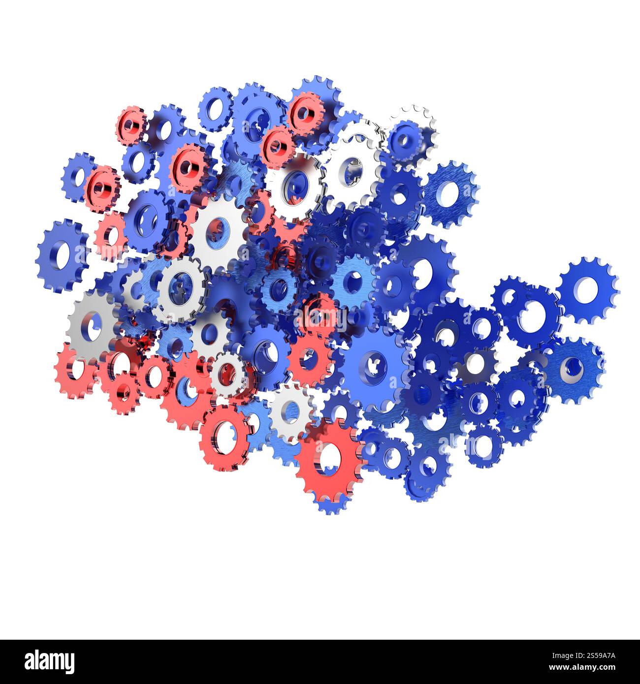 3d cog gear on white background Stock Photo - Alamy