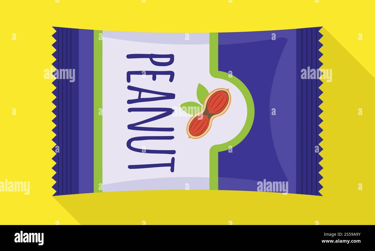 Peanut package icon. Flat illustration of peanut package vector icon ...