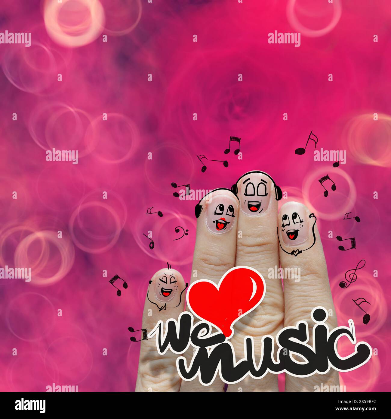 the happy finger family holding we love music and sing a song as ...