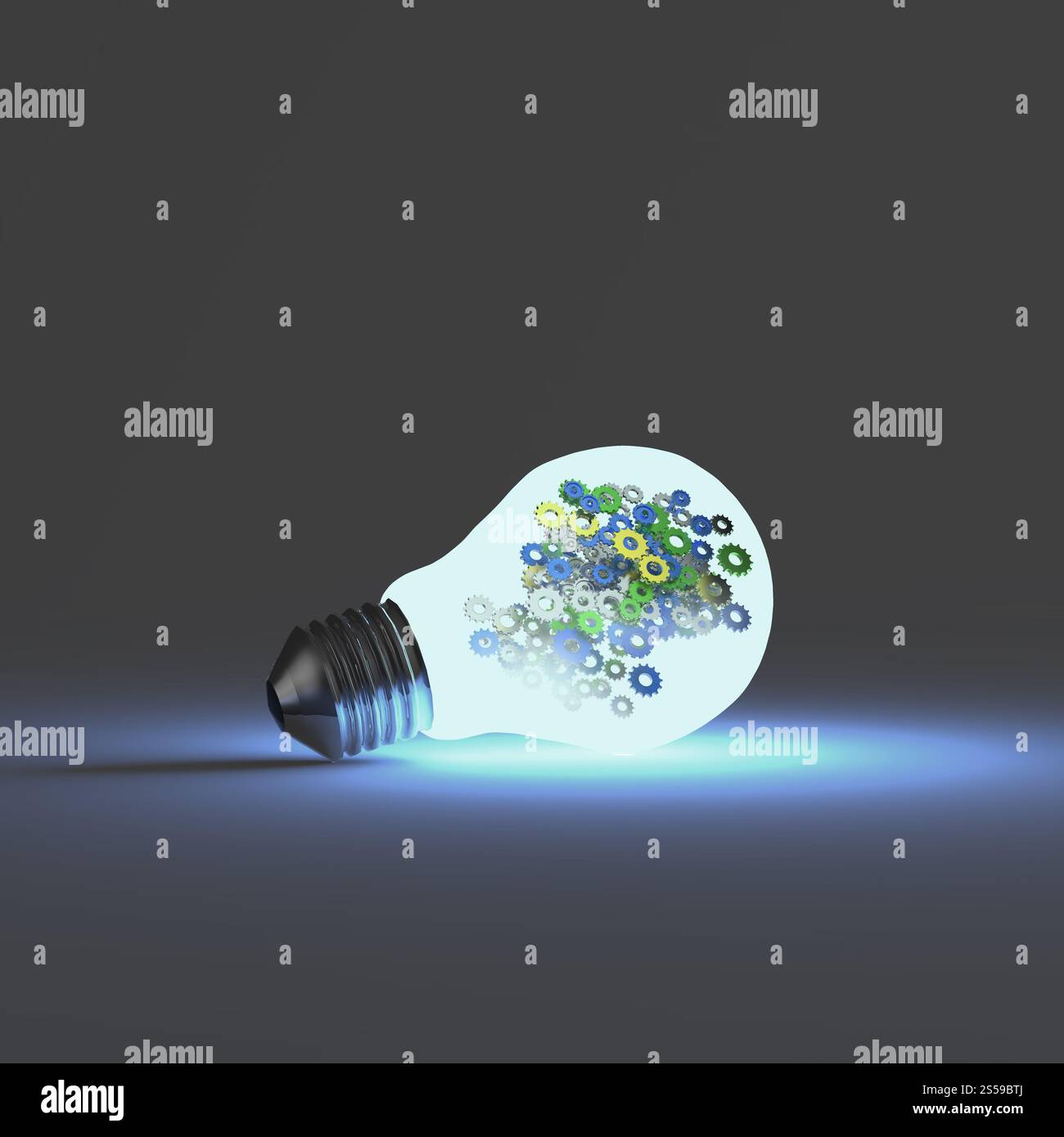 Light bulb gears cogs technology hi-res stock photography and images - Alamy