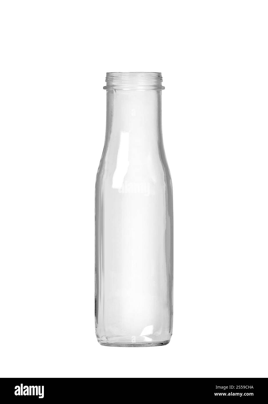Empty milk glass bottle isolated on white. Empty milk glass bottle ...
