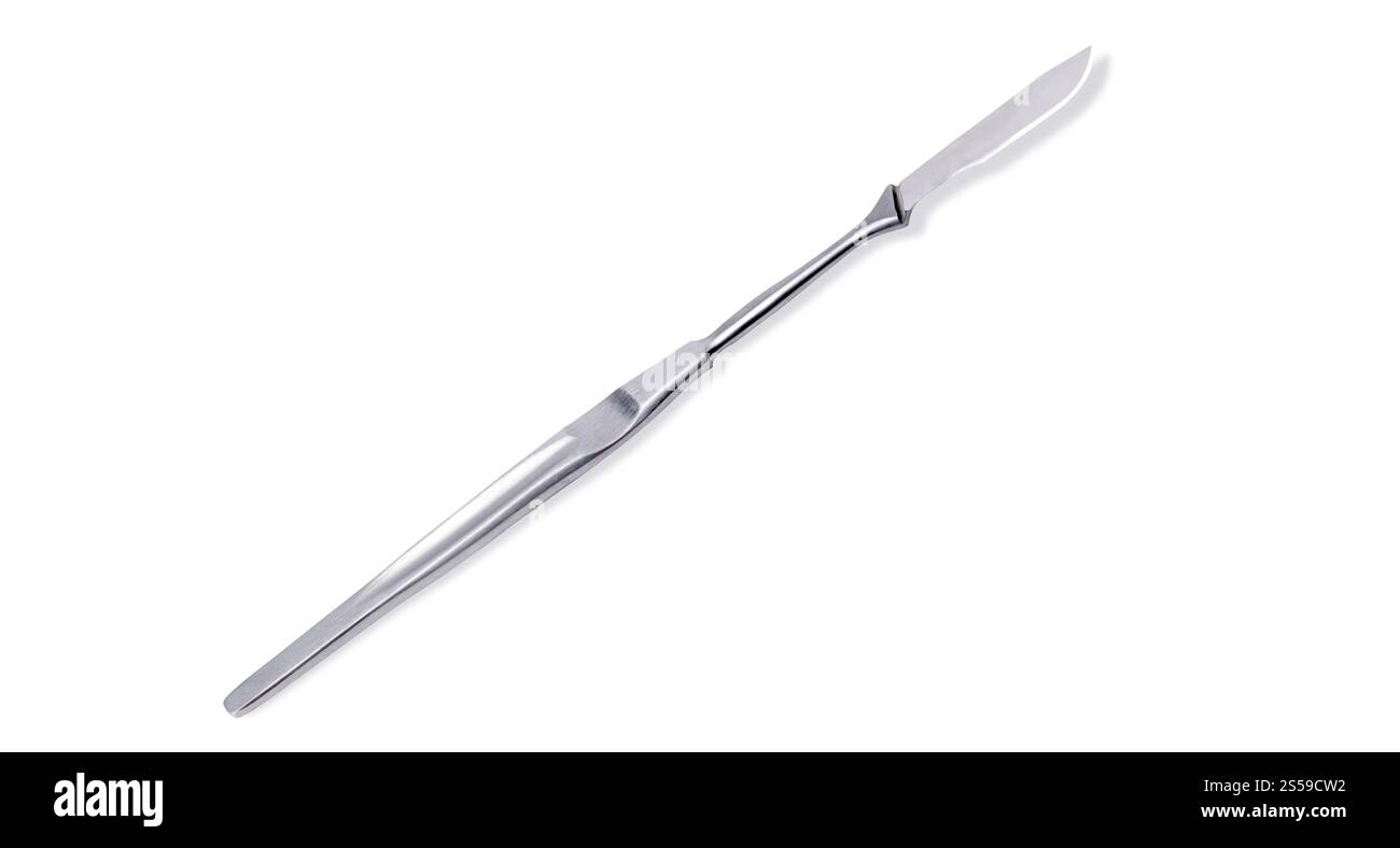 Medical scalpel on white background. Medical scalpel Stock Photo - Alamy