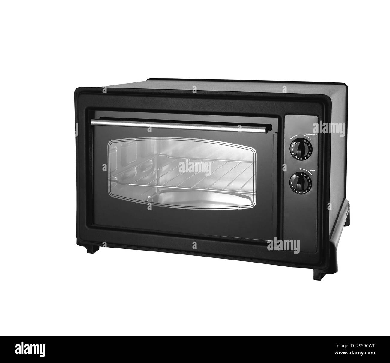 A small electric oven isolated on white background. small electric oven ...