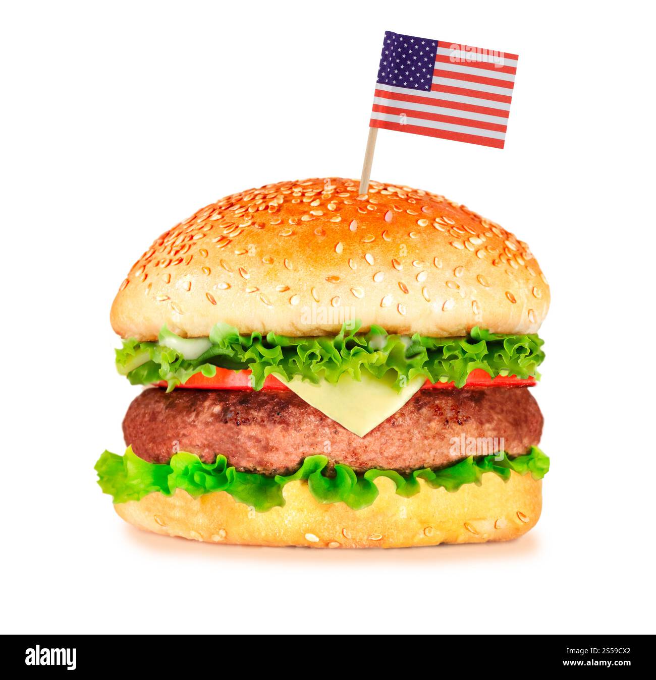 big hamburger isolated on white. big hamburger Stock Photo - Alamy