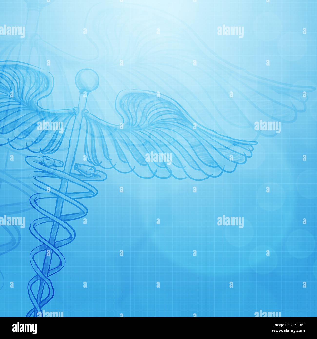 caduceus with abstract medical concept background Stock Photo - Alamy