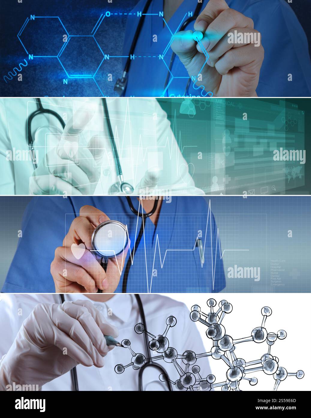 Collage of Various modern medical concept Stock Photo - Alamy