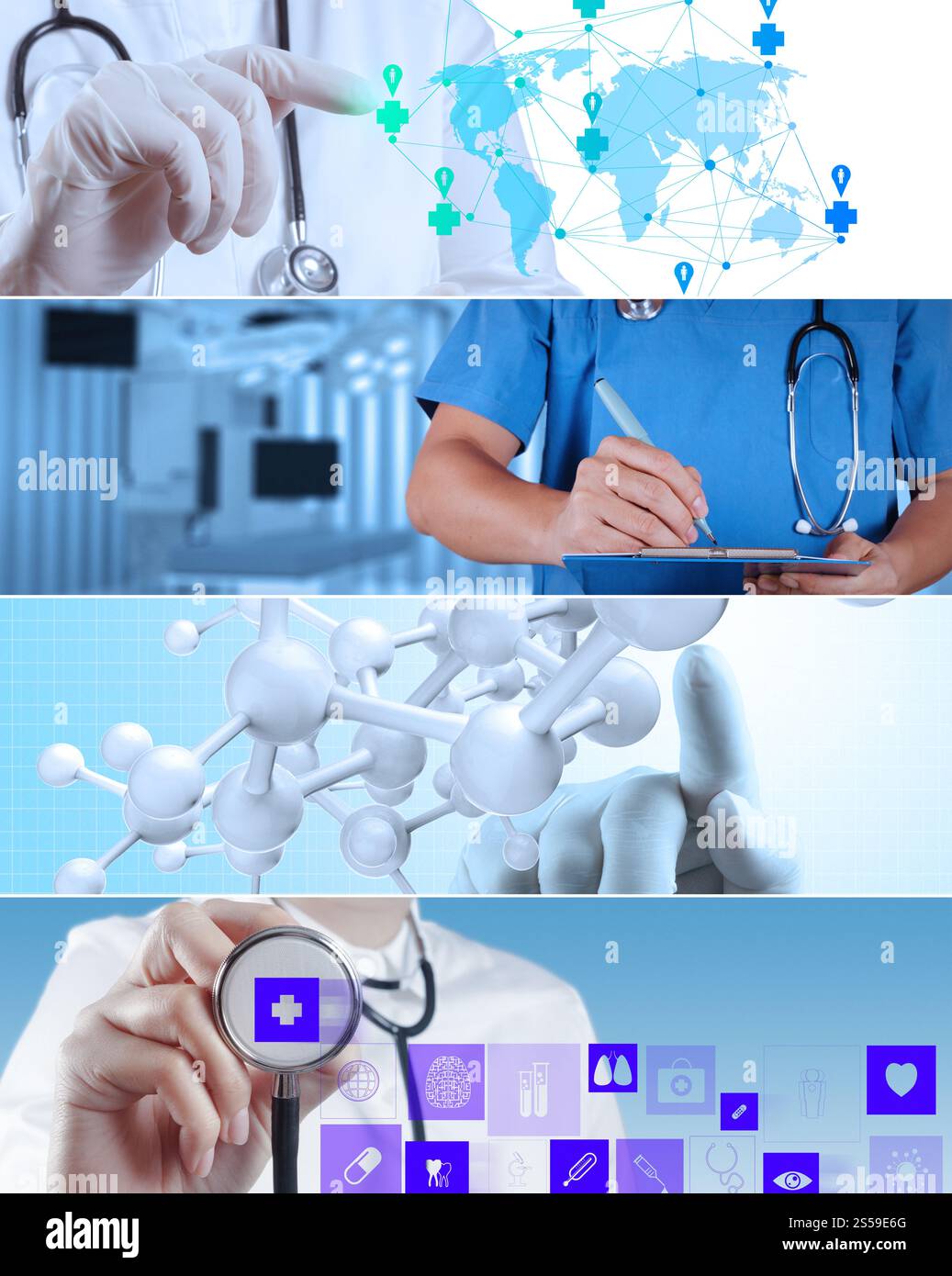 Collage of Various modern medical concept Stock Photo - Alamy