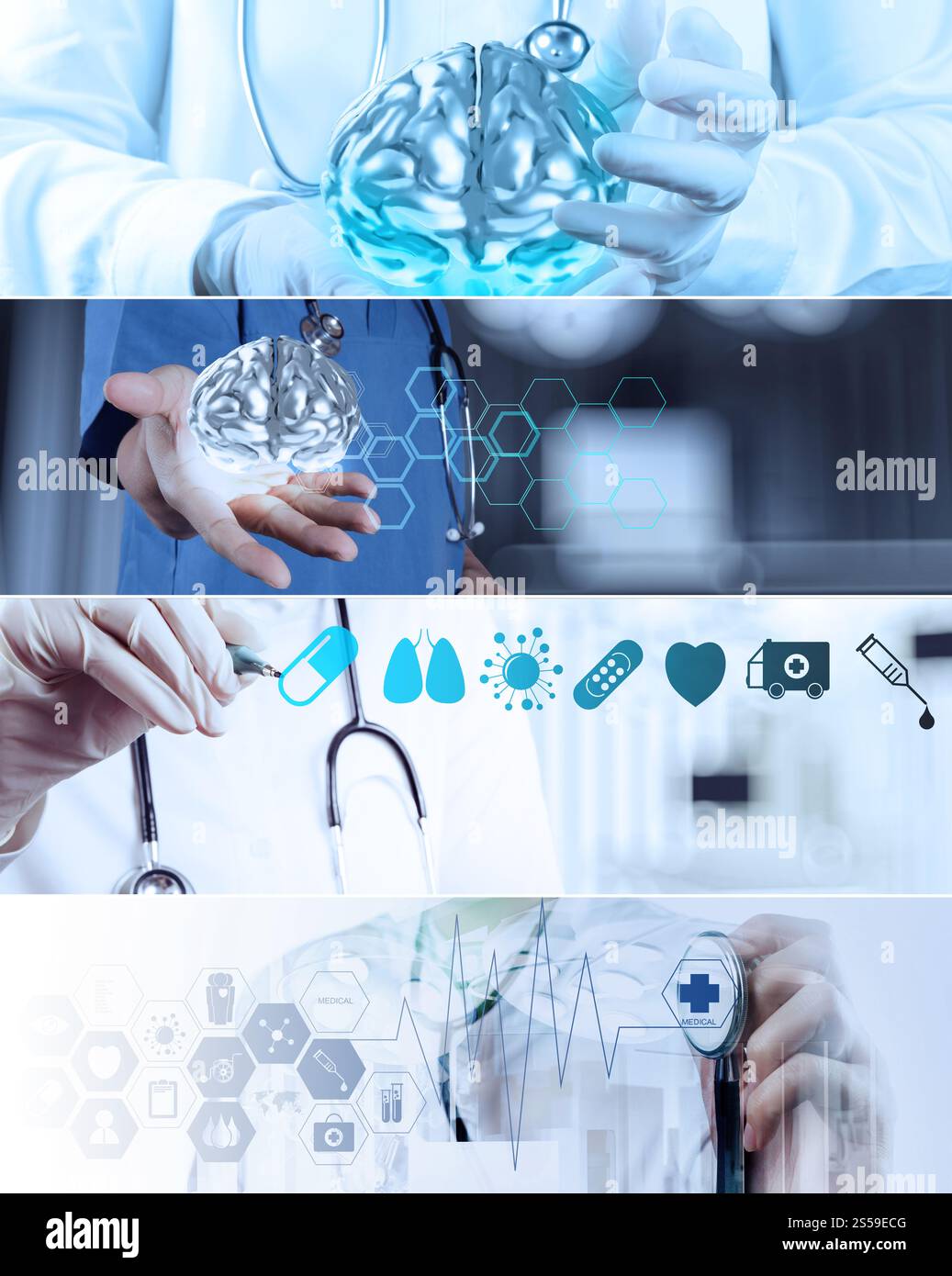 Collage of Various modern medical concept Stock Photo - Alamy