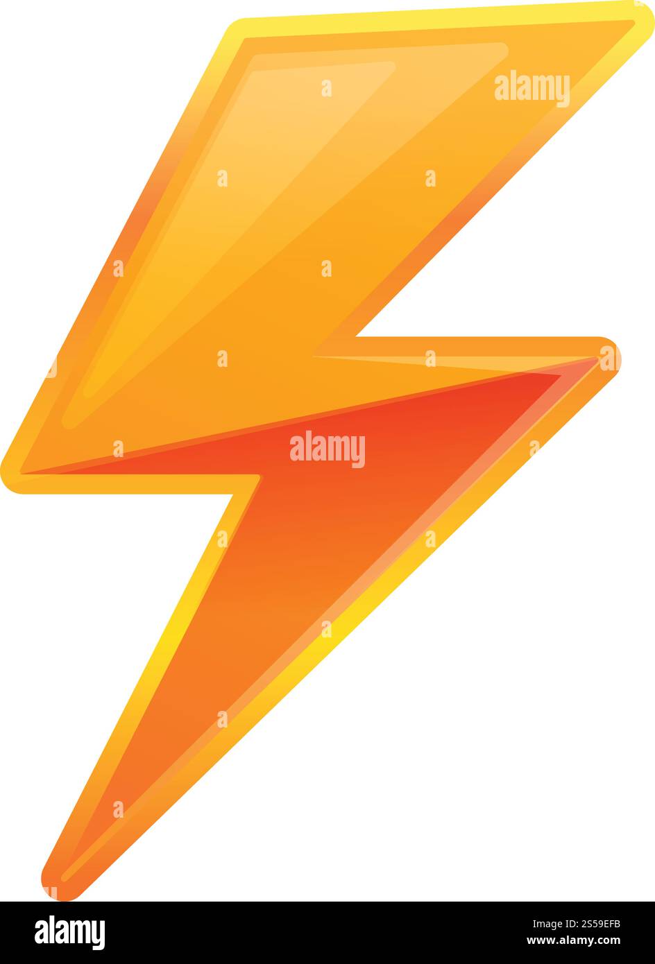 Lightning bolt element icon. Cartoon of lightning bolt element vector ...