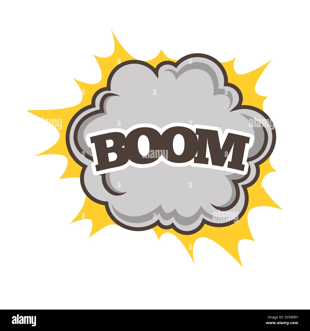 Big boom with powerful sparkle and dust clouds isolated vector ...
