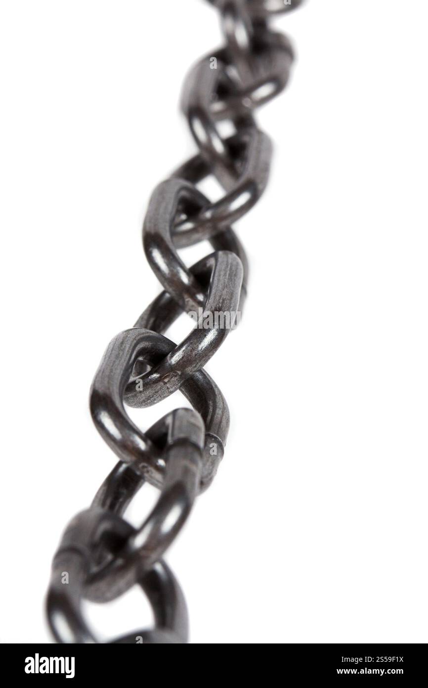 Metal chain parts isolated on white background. Metal chain parts Stock ...