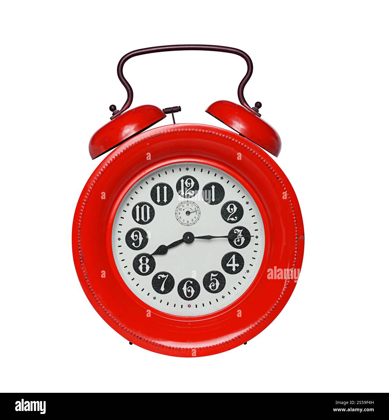 Old alarm clock isolated on white. Old alarm clock Stock Photo - Alamy