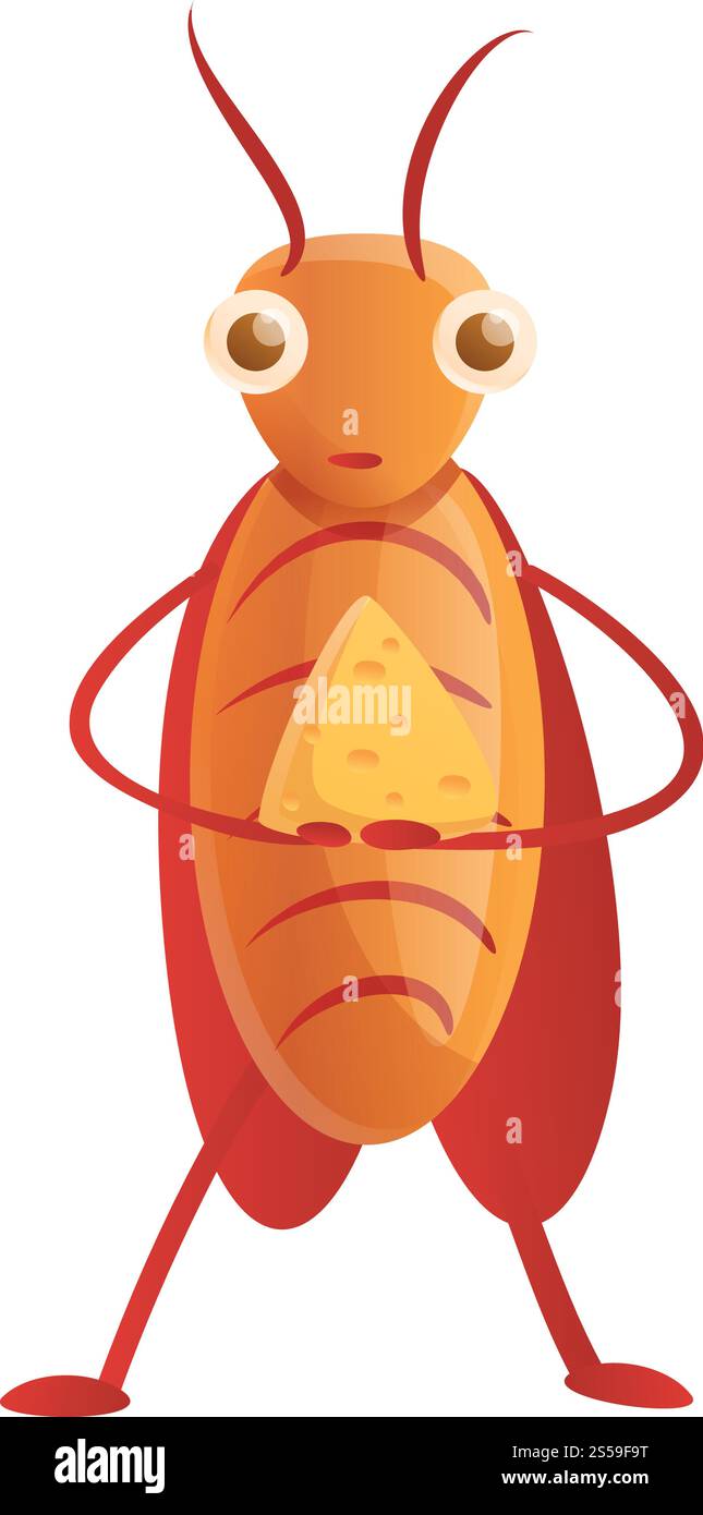 Cockroach eat cheese icon. Cartoon of cockroach eat cheese vector icon ...