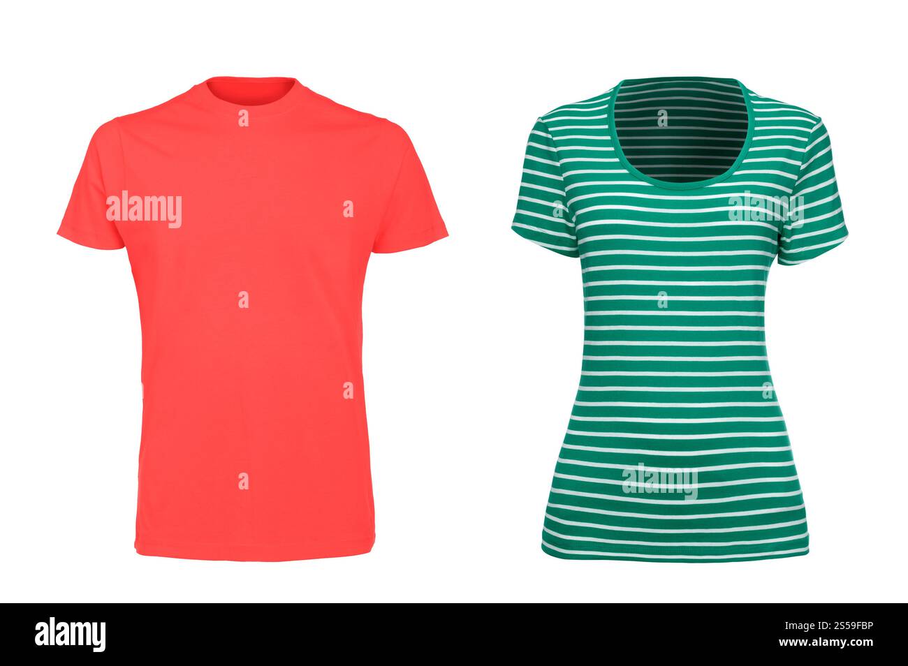 collection of various t shirts isolated on white background. collection ...