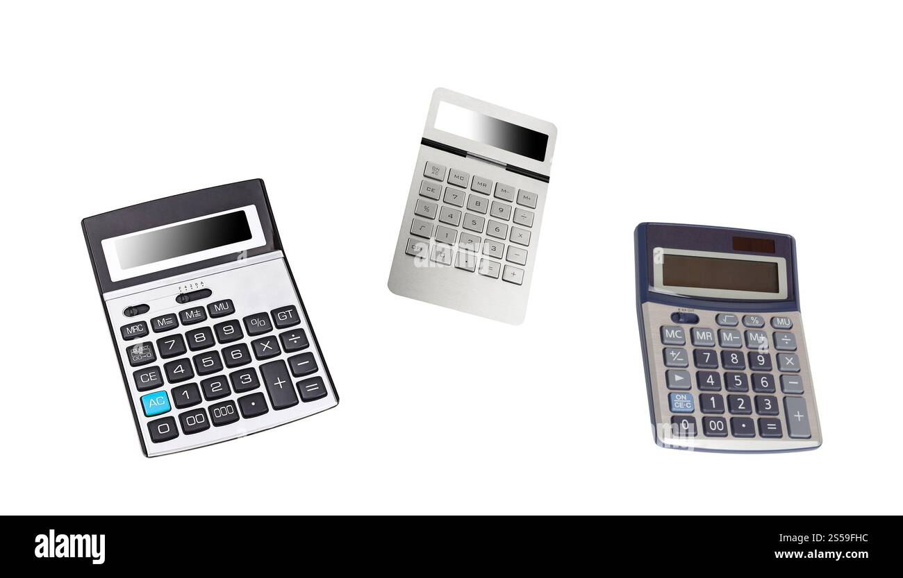 Top view of a calculators isolated. Top view of a calculators Stock ...