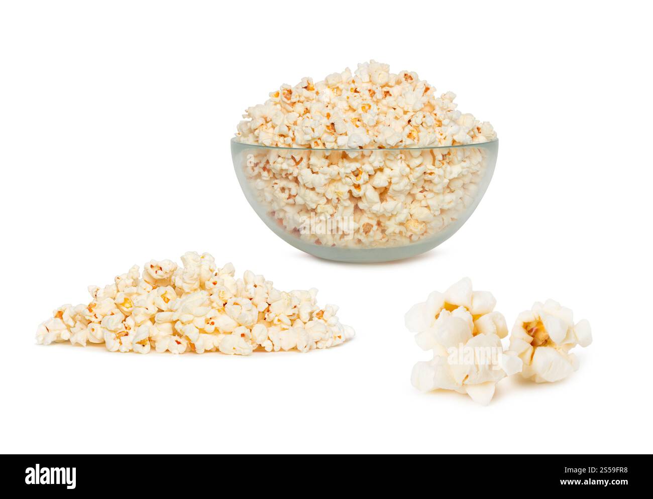 Popcorn pile isolated on white. Popcorn Stock Photo - Alamy