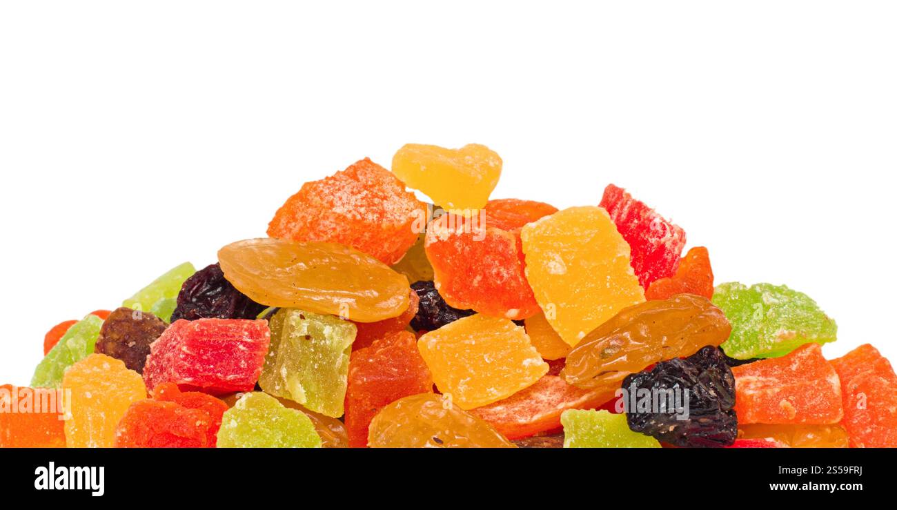 Mixed dried fruits isolated on white background. Mixed dried fruits ...