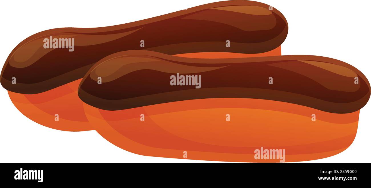 French eclair icon. Cartoon of french eclair vector icon for web design ...
